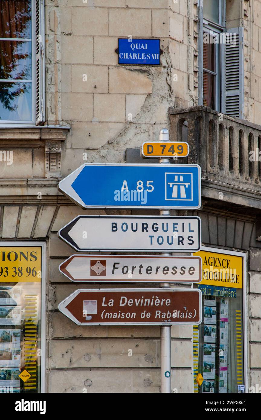 Road signs in France Stock Photo - Alamy