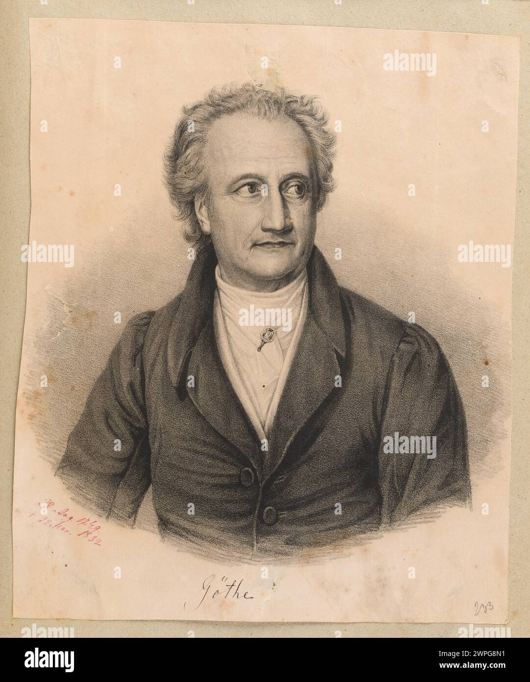 A portrait of Johann Wolfgang von Goethe painted by Joseph Karl Stieler ...