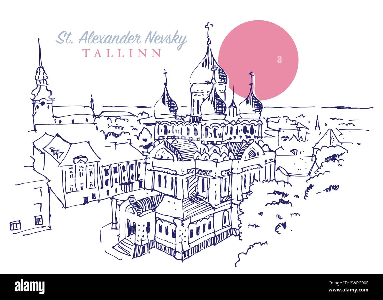 Cathedral of saint alexander nevsky Stock Vector Images - Alamy