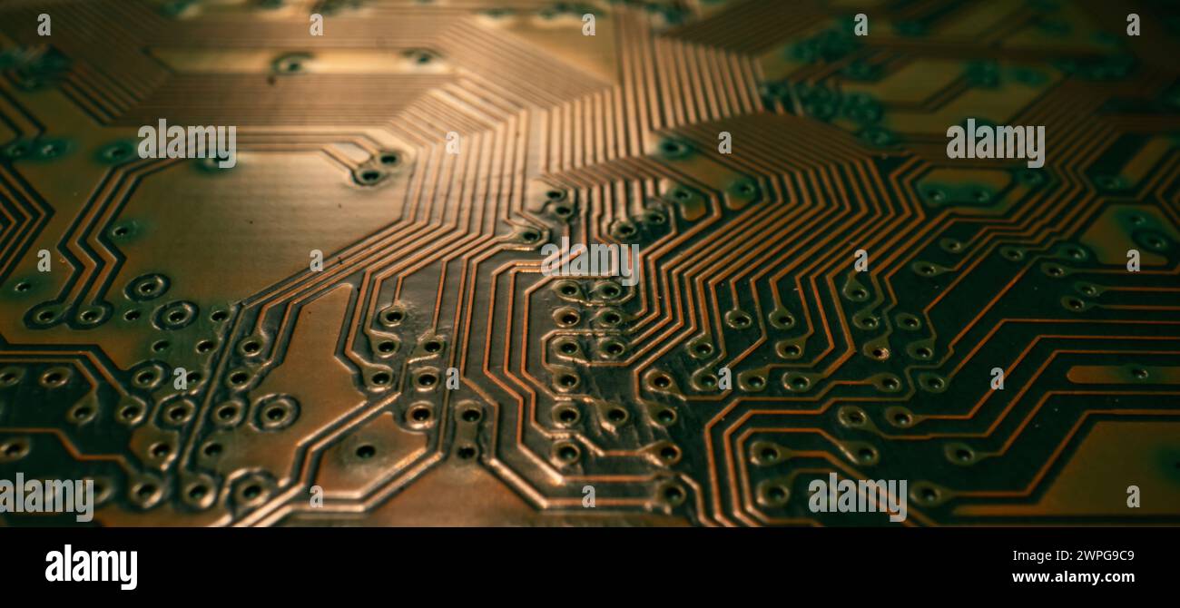Technology hardware background. High tech electronic circuit board ...