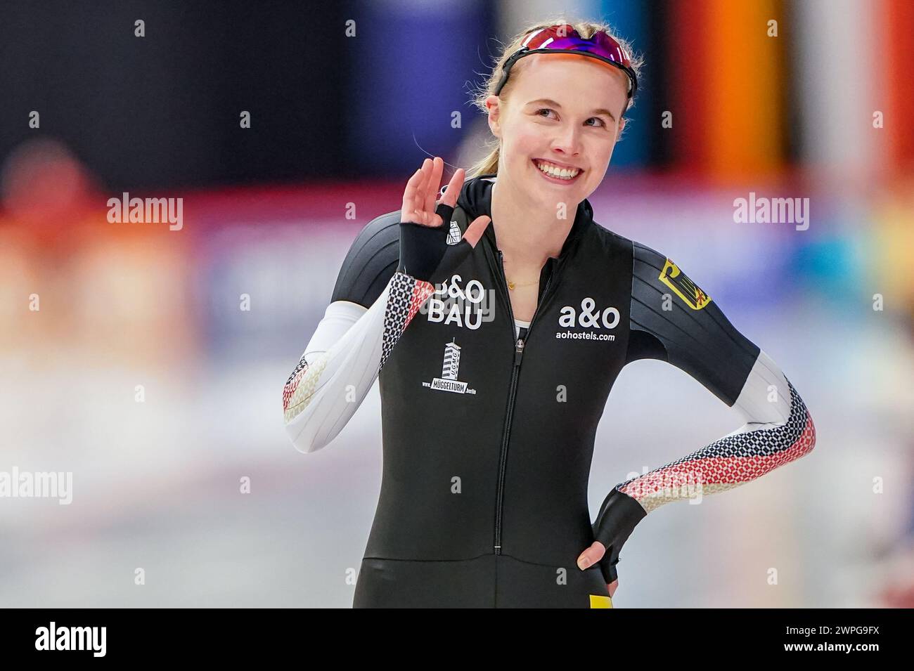 INZELL, GERMANY - MARCH 7: Anna Ostlender of Germany competing on the ...
