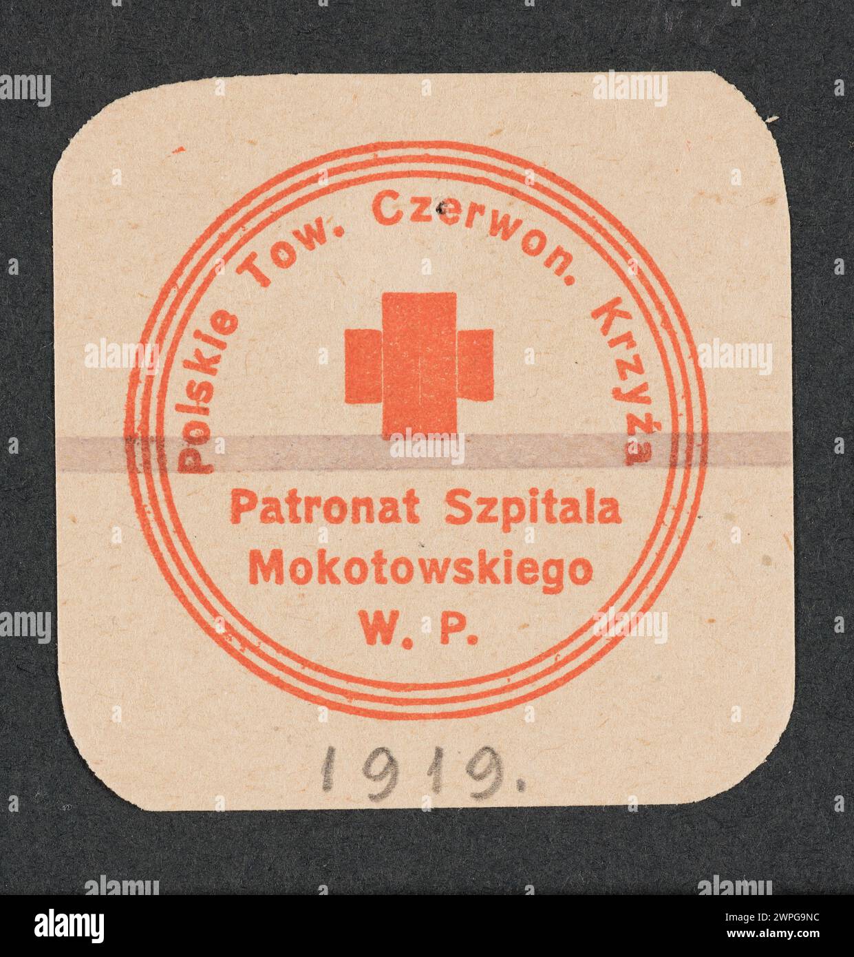 Stamp issued in 1919 by the Polish Red Cross showing the Red Cross ...