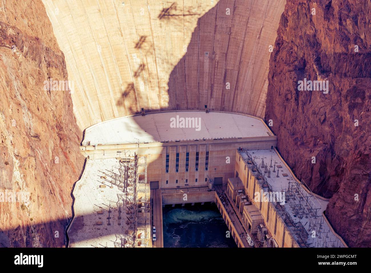 Hoover Dam, turbine/generator power plant beneath the dam Stock Photo ...