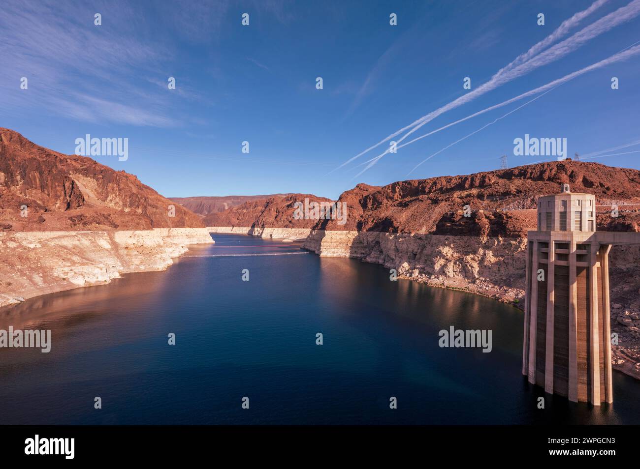 Hoover Dam, view upstream, Colorado River Stock Photo - Alamy