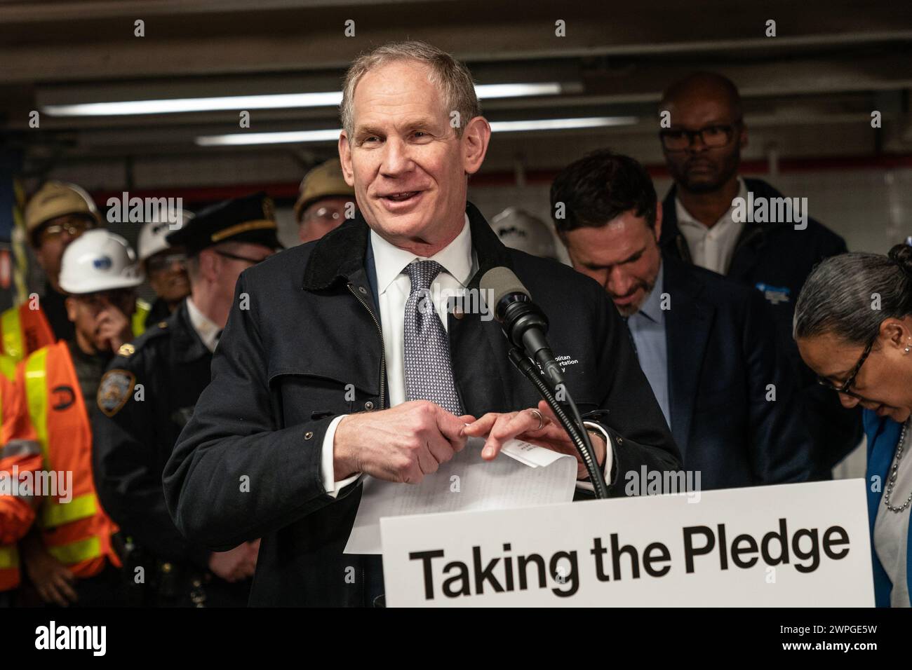 Janno Lieber, MTA Chair and CEO speaks during MTA announcement at 14th ...