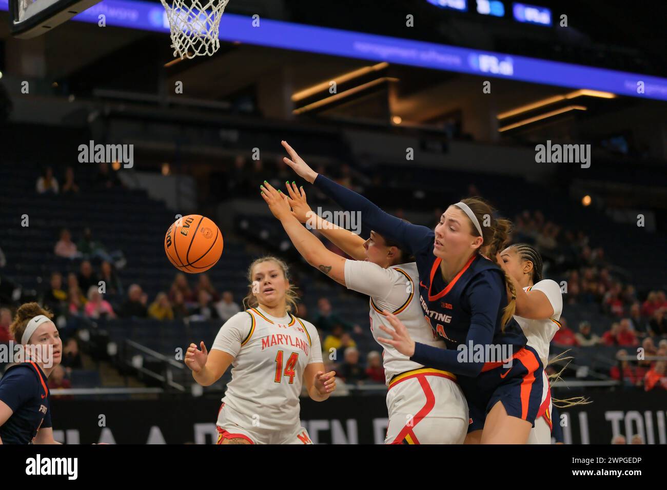 Minneapolis, Minnesota, USA. 7th Mar, 2024. Maryland Terrapins guard ...