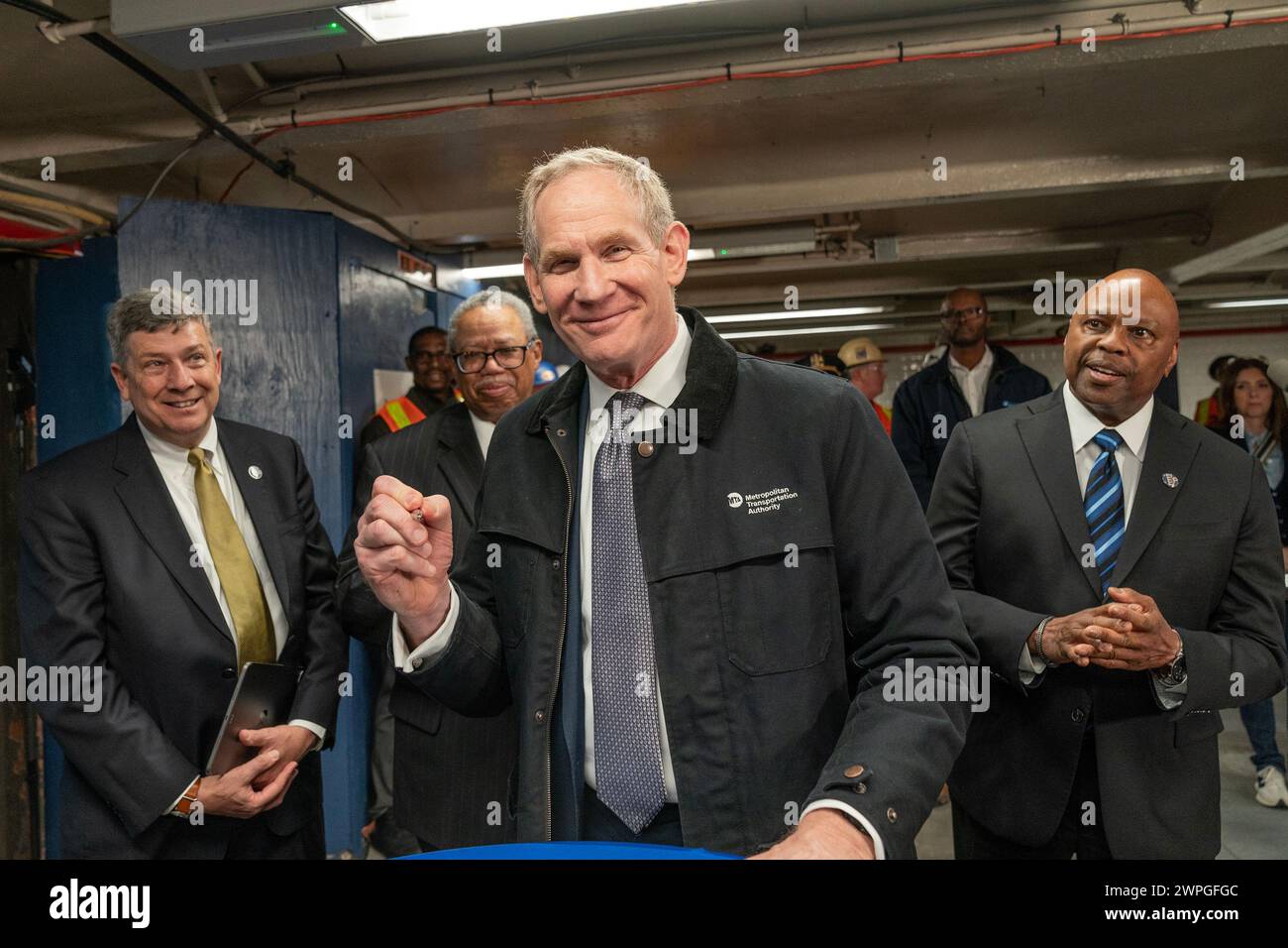 Janno Lieber, MTA Chair and CEO signs pledge during MTA announcement at ...