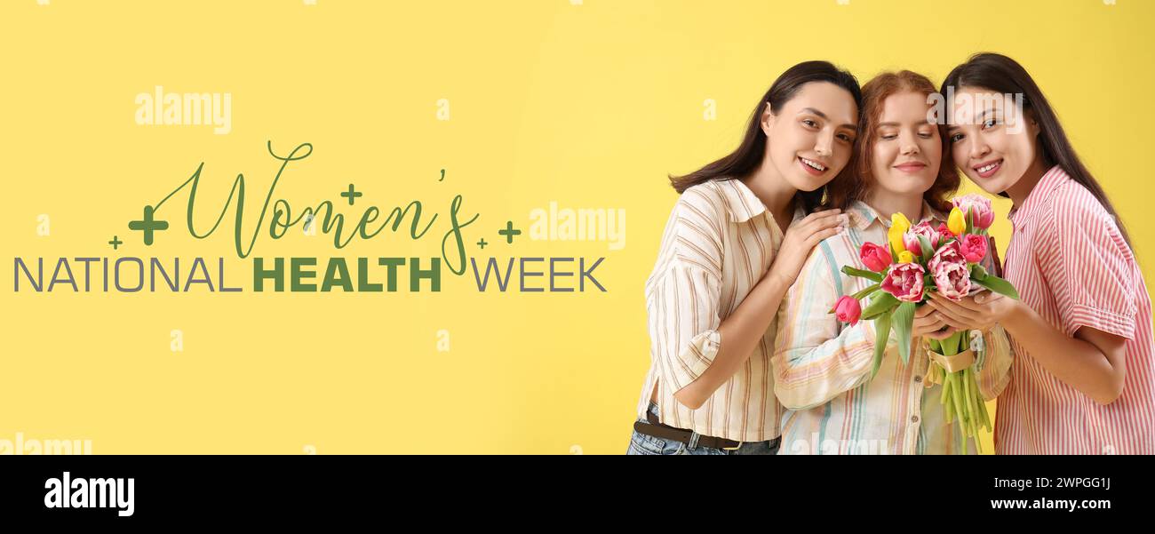 Banner for National Women's Health Week with group of beautiful ladies ...