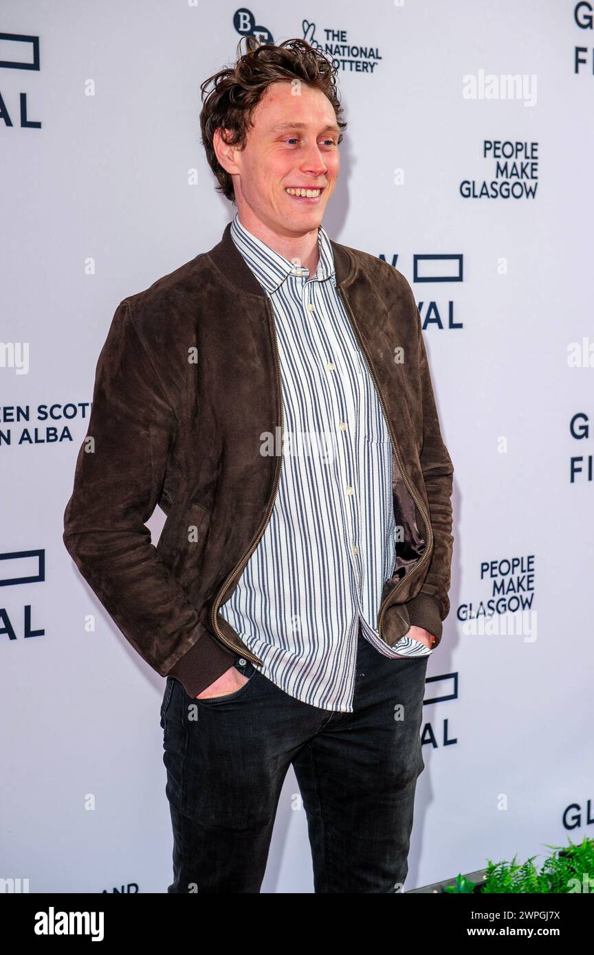 Glasgow, Scotland, UK. 7th Mar, 2024. Actor, George MacKay, on the red ...