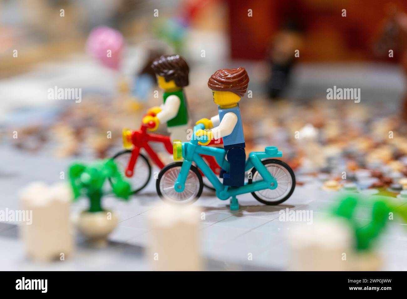 Lego Figures of Urban Cyclists Stock Photo - Alamy