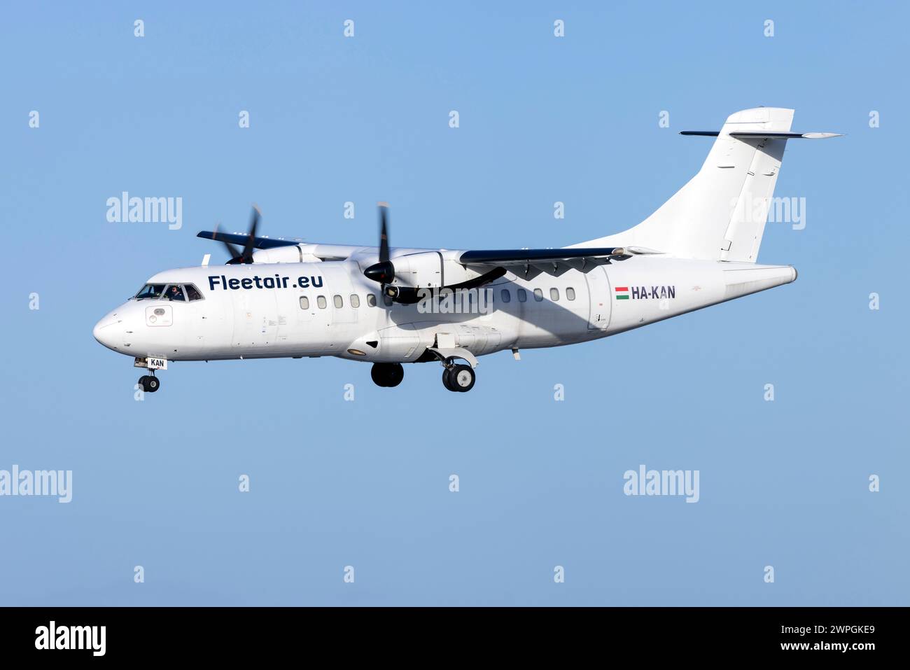 Fleet Air International ATR ATR-42-320(F) (Reg.: HA-KAN) arriving on a ...