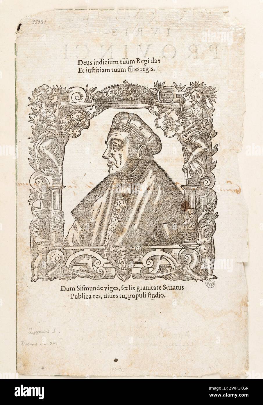 Royal portrait of Zygmunt I Stary and the Old from 1602, part of the ...