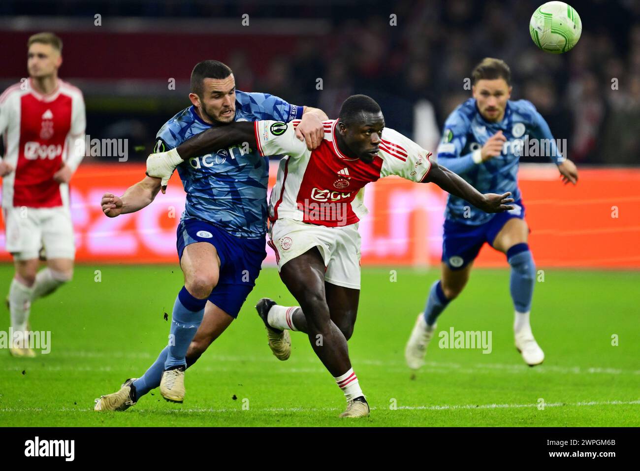 AMSTERDAM - John McGinn of Aston Villa, Brian Brobbey of Ajax during ...