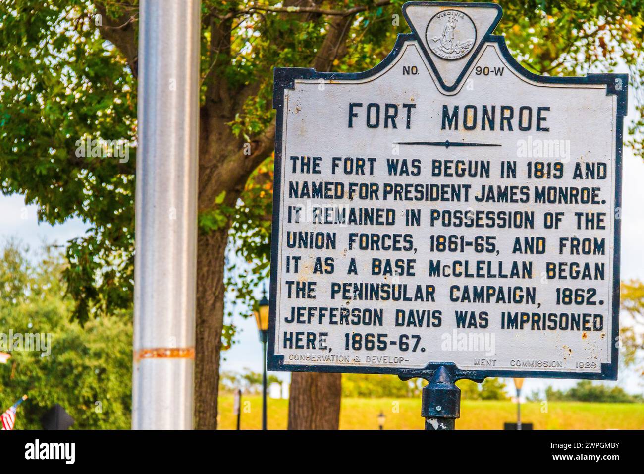 Fort Monroe in Hampton Roads, Virginia, was built in 1834. This is the ...