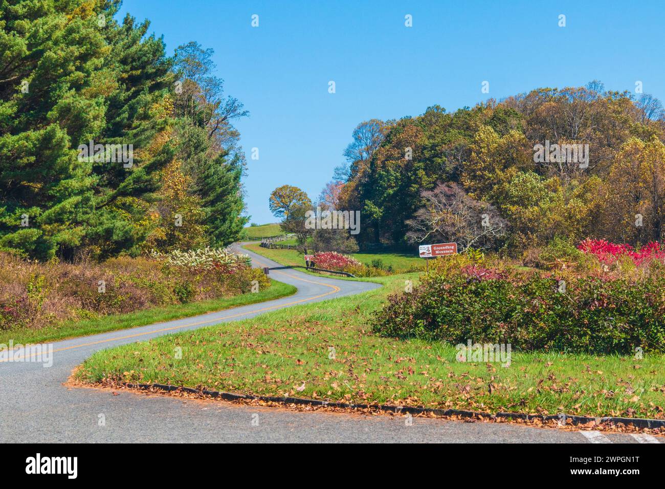 Groundhog Mountain on Blue Ridge Parkway in Virginia Stock Photo - Alamy