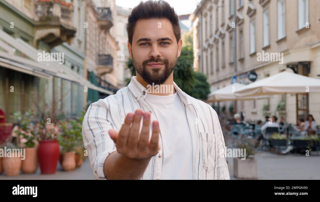 Successful handsome Caucasian European man young confident guy ...