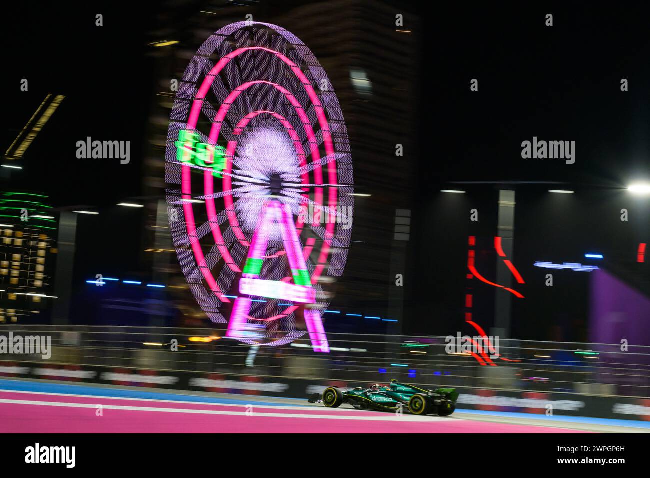 Jeddah, Saudi Arabia. 7th March 2024. Fernando Alonso of Aston Martin Aramco F1 Team During FP2 ...