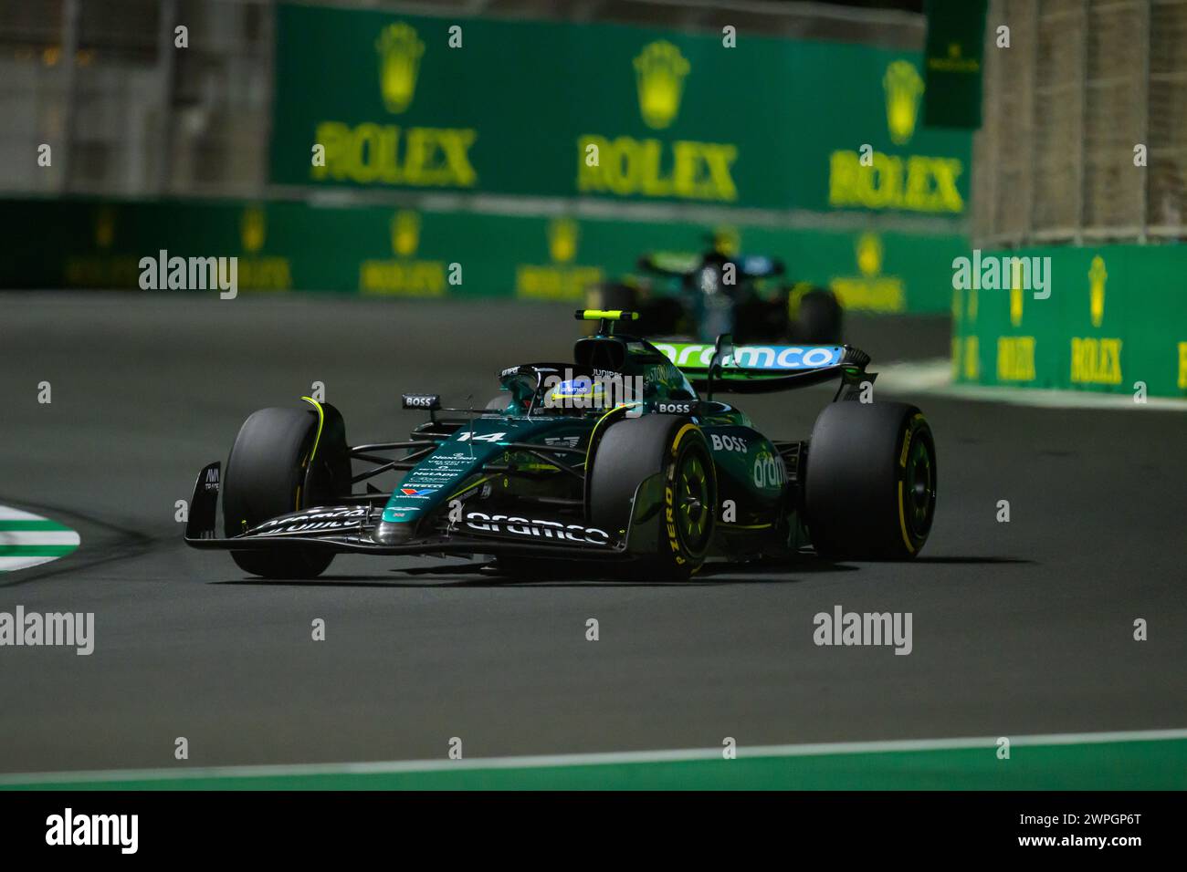 Jeddah, Saudi Arabia. 7th March 2024. Fernando Alonso of Aston Martin Aramco F1 Team During FP2 ...