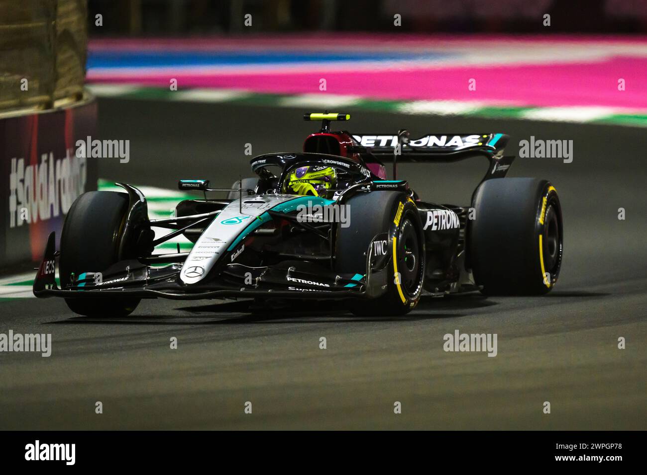 Jeddah, Saudi Arabia. 7th March 2024. Lewis Hamilton of Mercedes-AMG Petronas F1 Team During FP2 ...