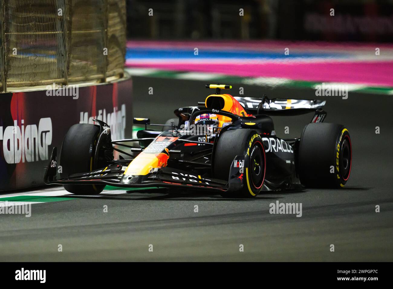 Jeddah, Saudi Arabia. 7th March 2024. Sergio Perez of Oracle Red Bull Racing During FP2. AHMAD ...
