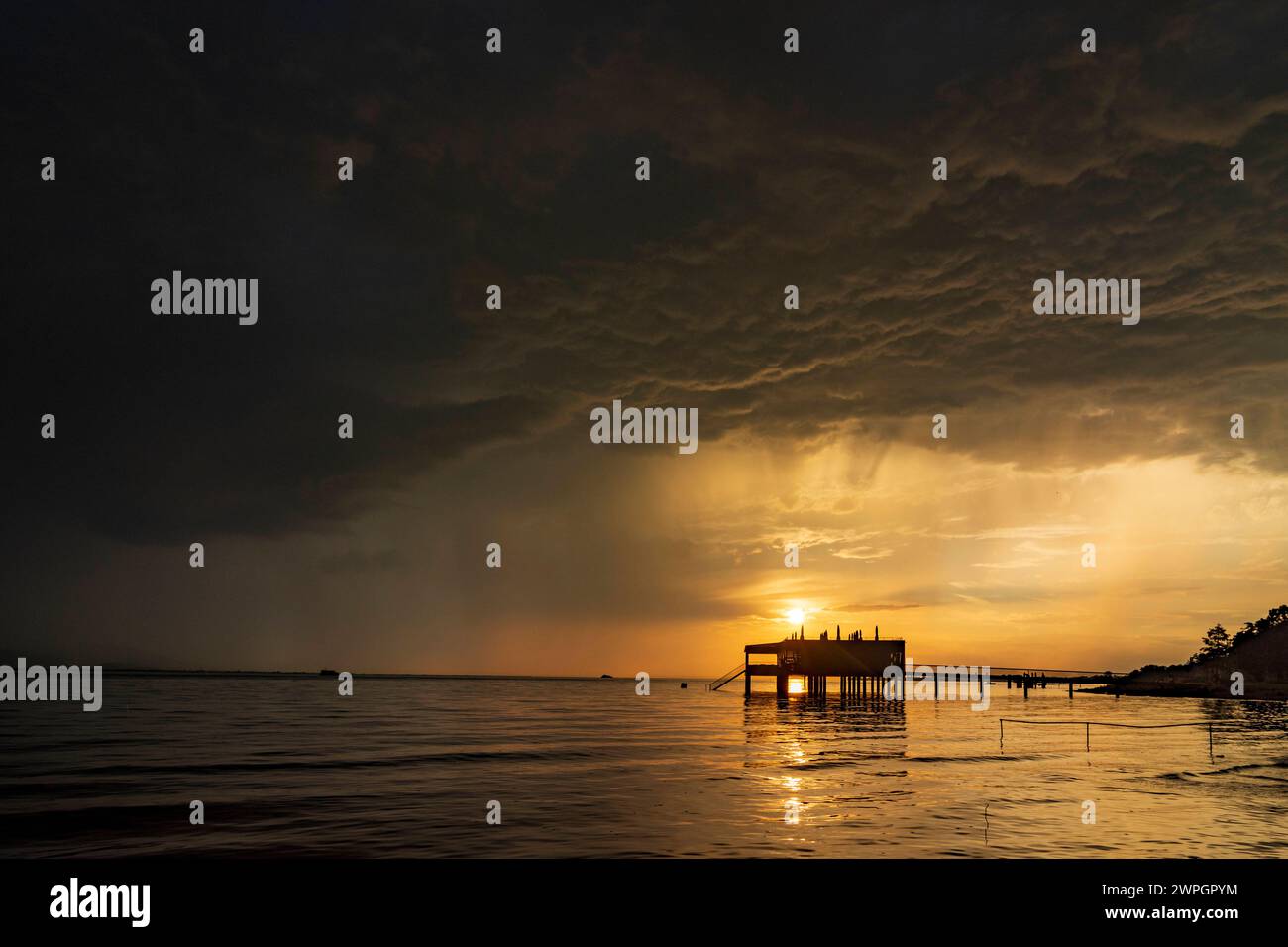lake Bodensee Lake Constance, bathhouse of Seehotel am Kaiserstrand on ...