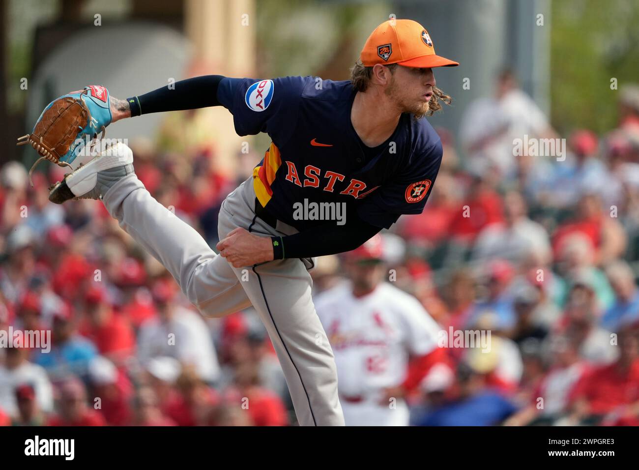 Houston Astros pitcher Josh Hader throws during the fifth inning of a ...