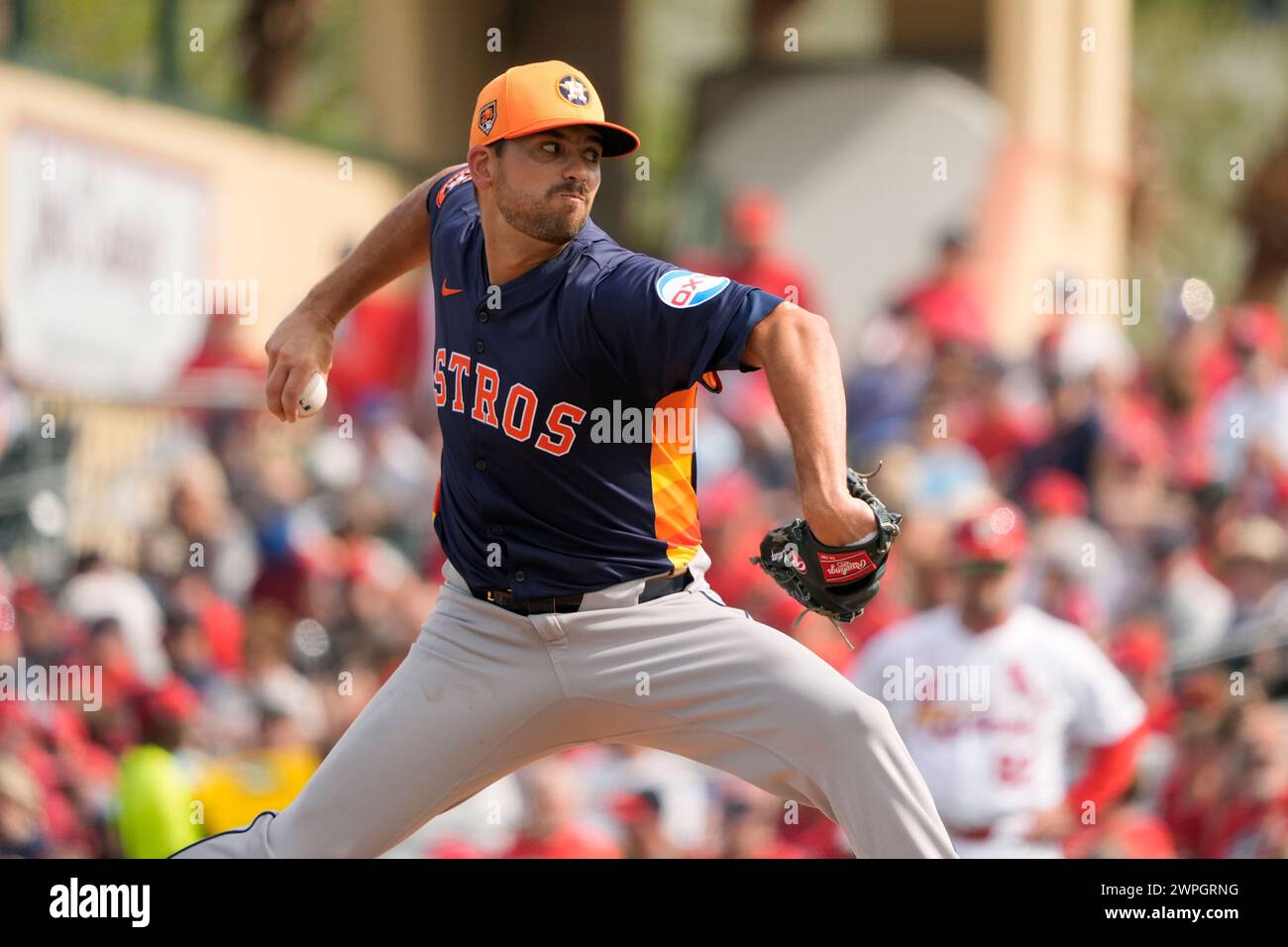 Houston Astros pitcher Seth Martinez throws during the sixth inning of ...