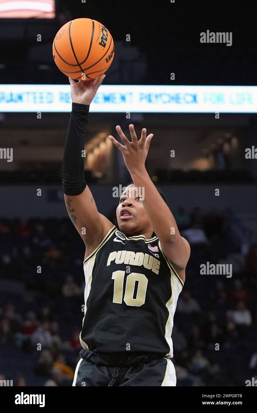 Purdue guard Jeanae Terry (10) shoots during the first half of an NCAA ...
