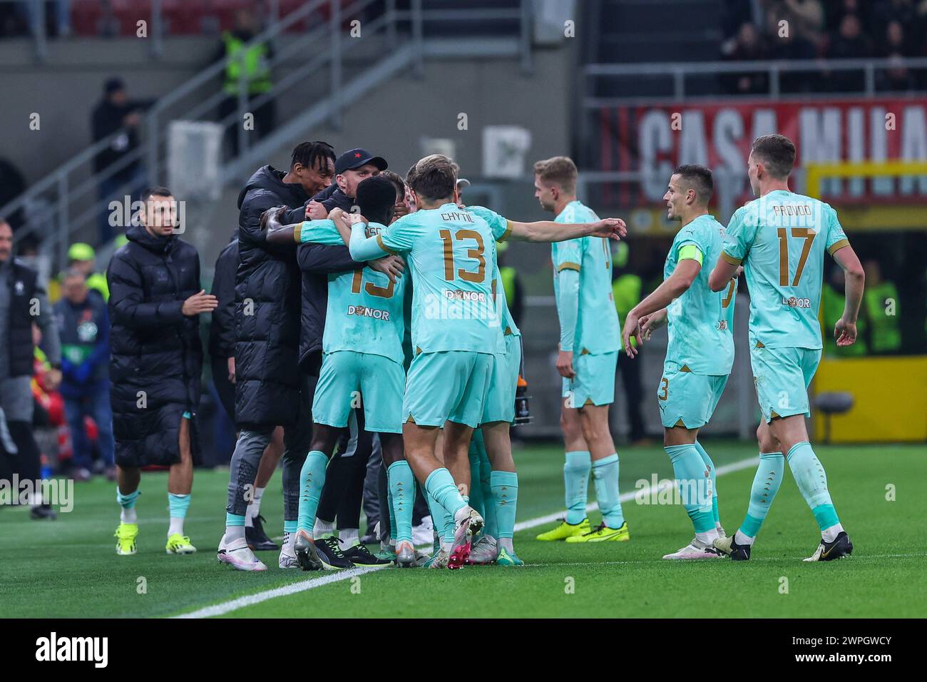 Milan, Italy. 07th Mar, 2024. David Doudera of SK Slavia Praha ...