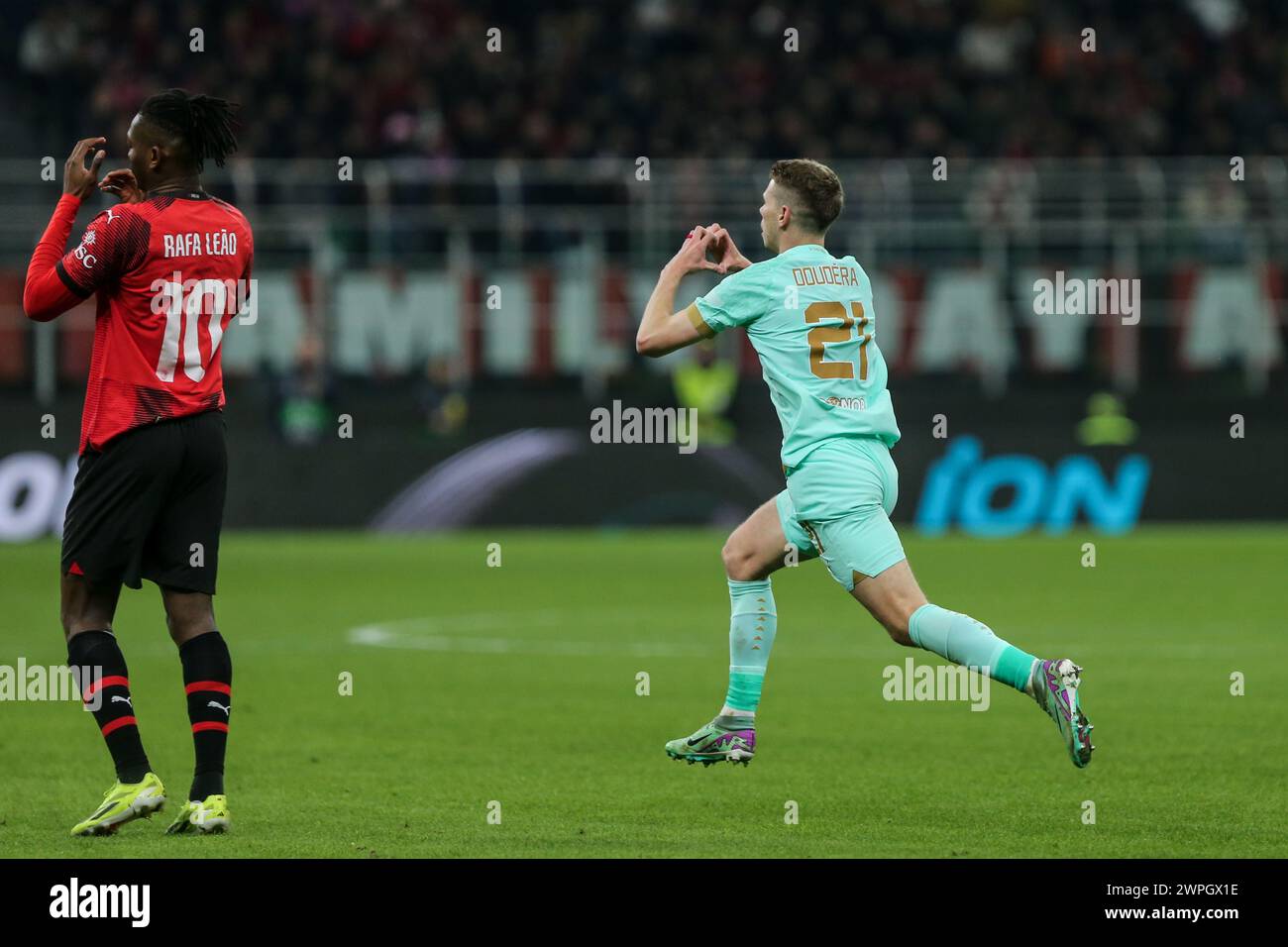 Milan, Italy, 07st Mar, 2024. David Doudera celebrate during the match ...