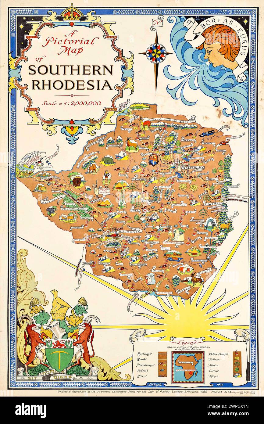 Old rhodesia maps hi-res stock photography and images - Alamy