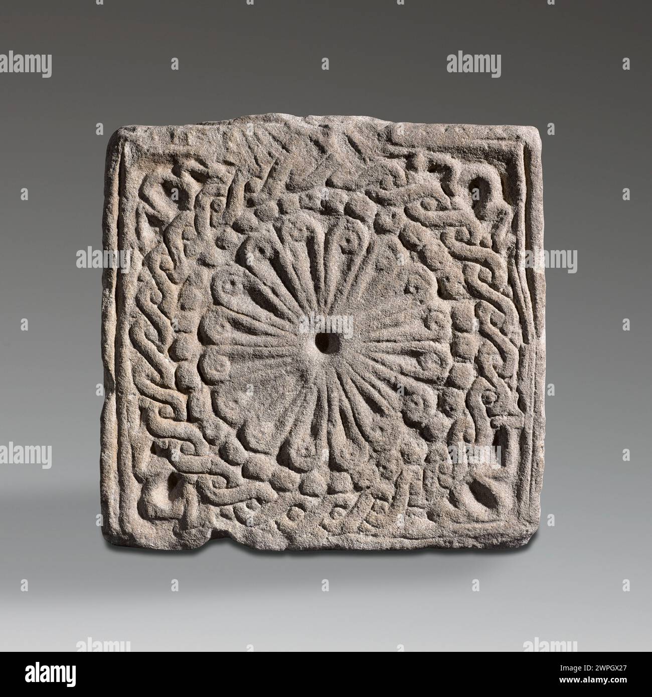 Column base from an unknown Nubian workshop in Faras, Sudan, featuring ...