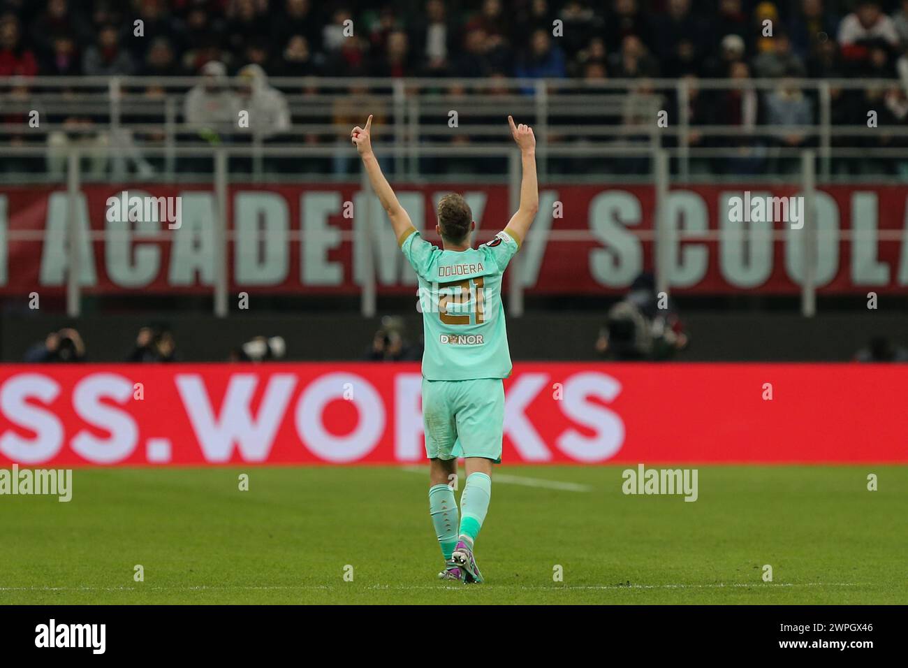 Milan, Italy, 07st Mar, 2024. David Doudera celebrate during the match ...