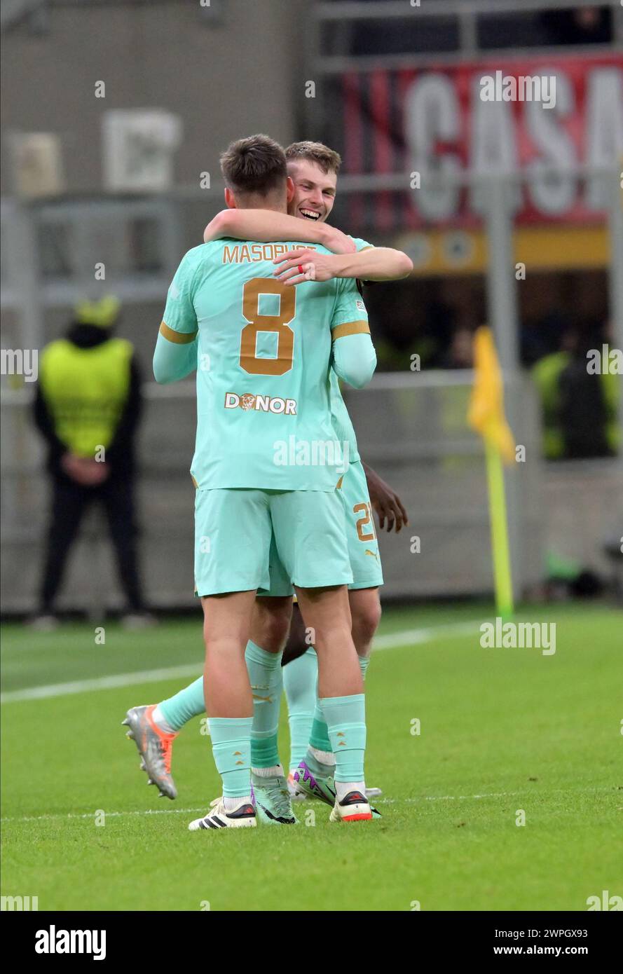 Milano, Italy. 07th, March 2024. David Doudera (21) of Slavia Prague ...