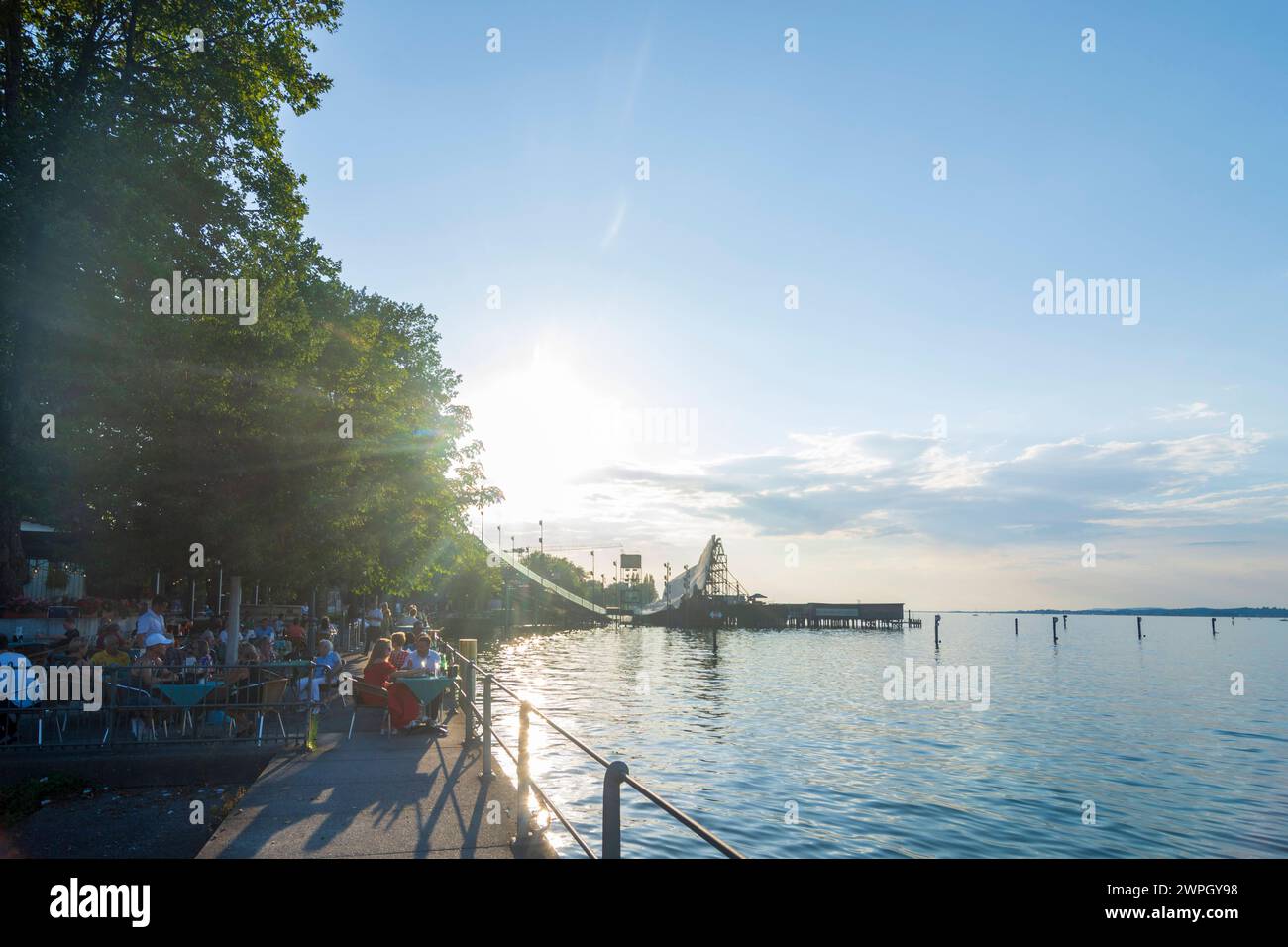 lake Bodensee Lake Constance, stage Seebühne, restaurant Wirtshaus am ...