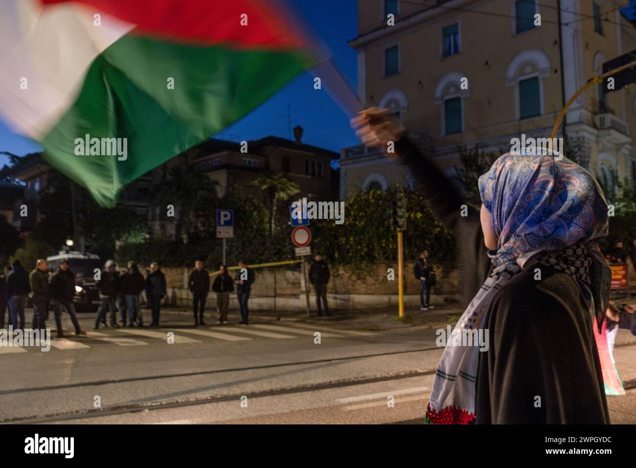 Rome, Italy. 06th Mar, 2024. Italy, Rome, 2024/3/7.Pro-Gaza protest in ...