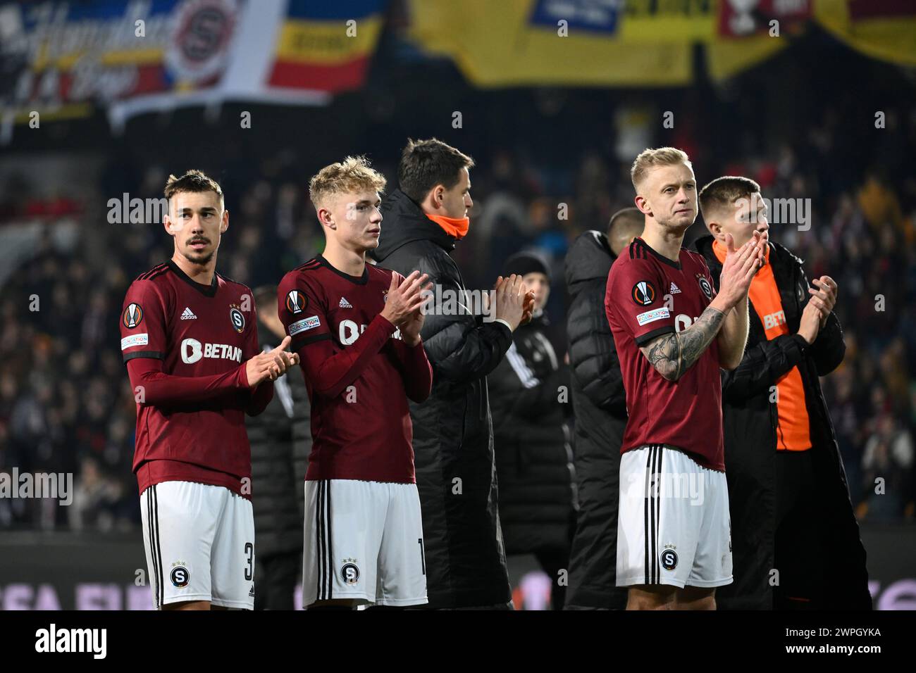 Prague, Czech Republic. 07th Mar, 2024. Soccer players of AC Sparta ...