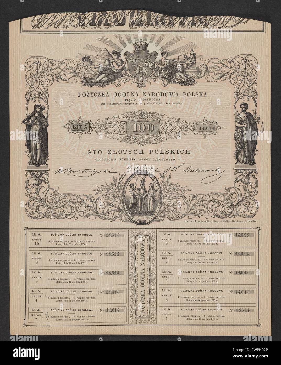 A depiction of the Polish national government in 1863 during the ...