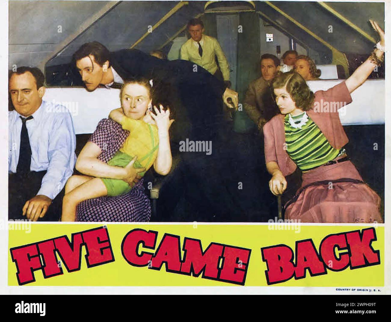 FIVE CAME BACK 1939 RKO Radio Pictures film with Lucille Ball at right and John Carradine in ...