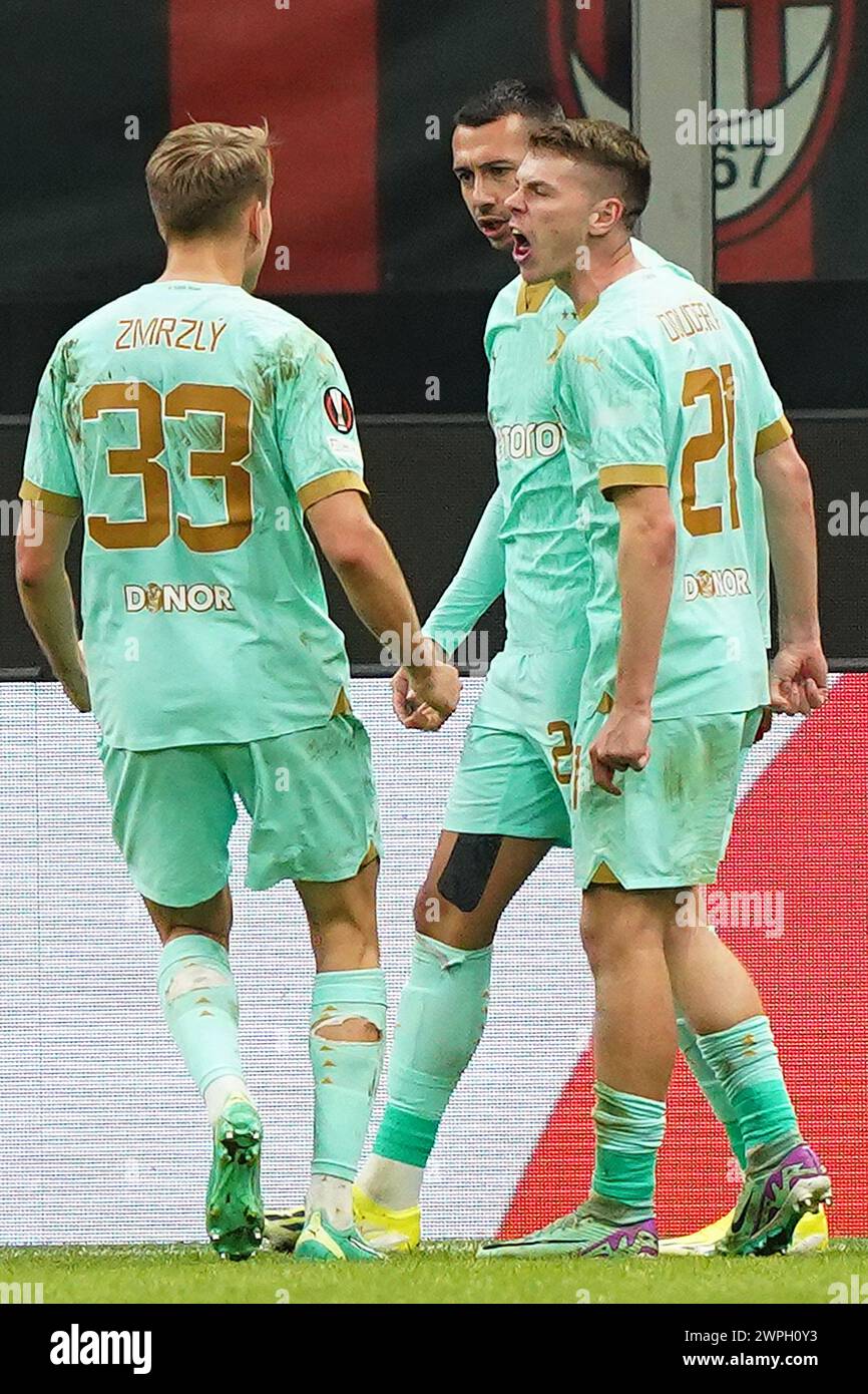 Milan, Italia. 07th Mar, 2024. david Doudera ( Slavia Praga ...