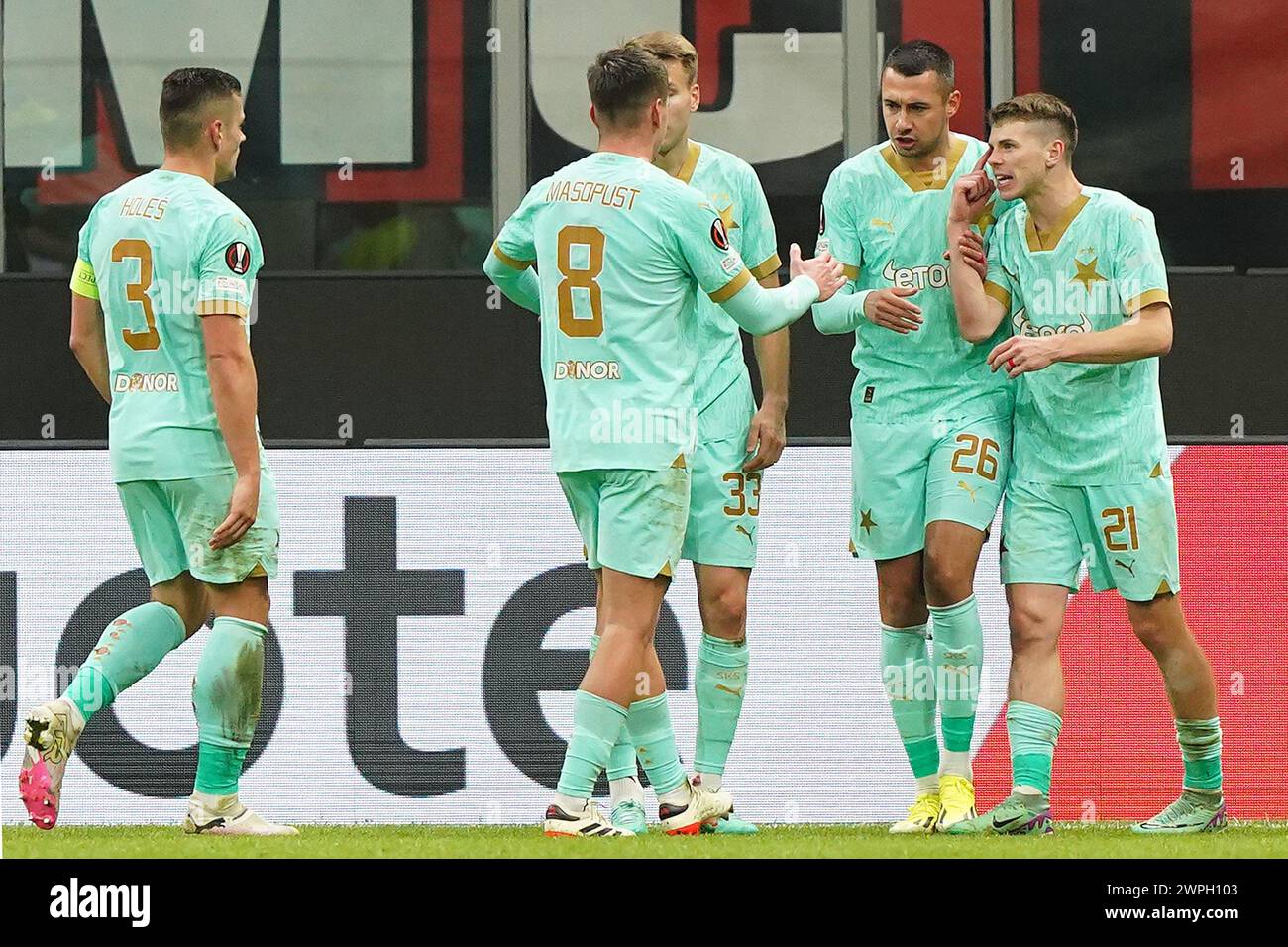 Milan, Italia. 07th Mar, 2024. david Doudera ( Slavia Praga ...