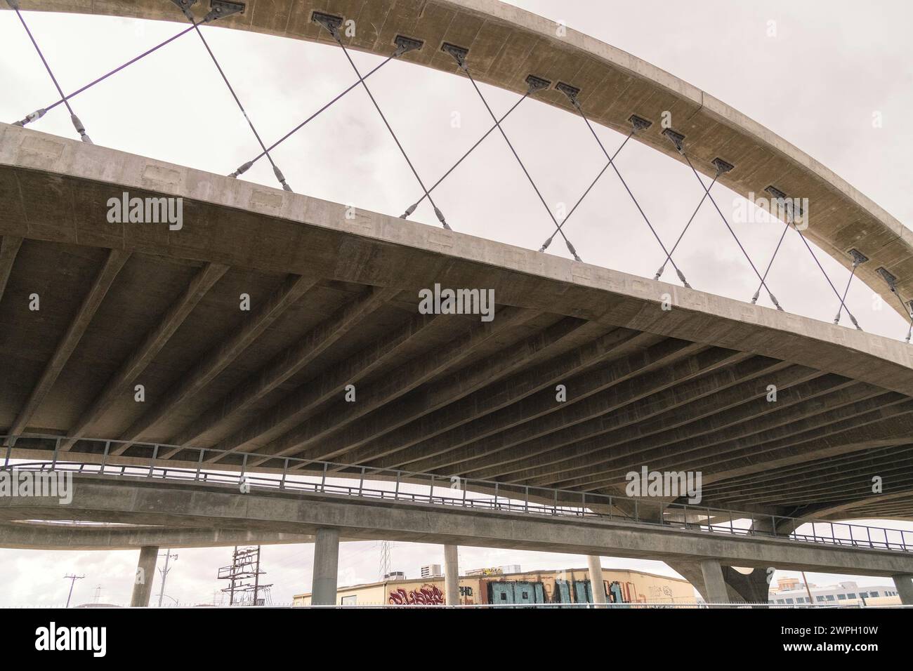 Los Angeles, CA, USA – March 6, 2024: The Sixth Street Viaduct is a ...