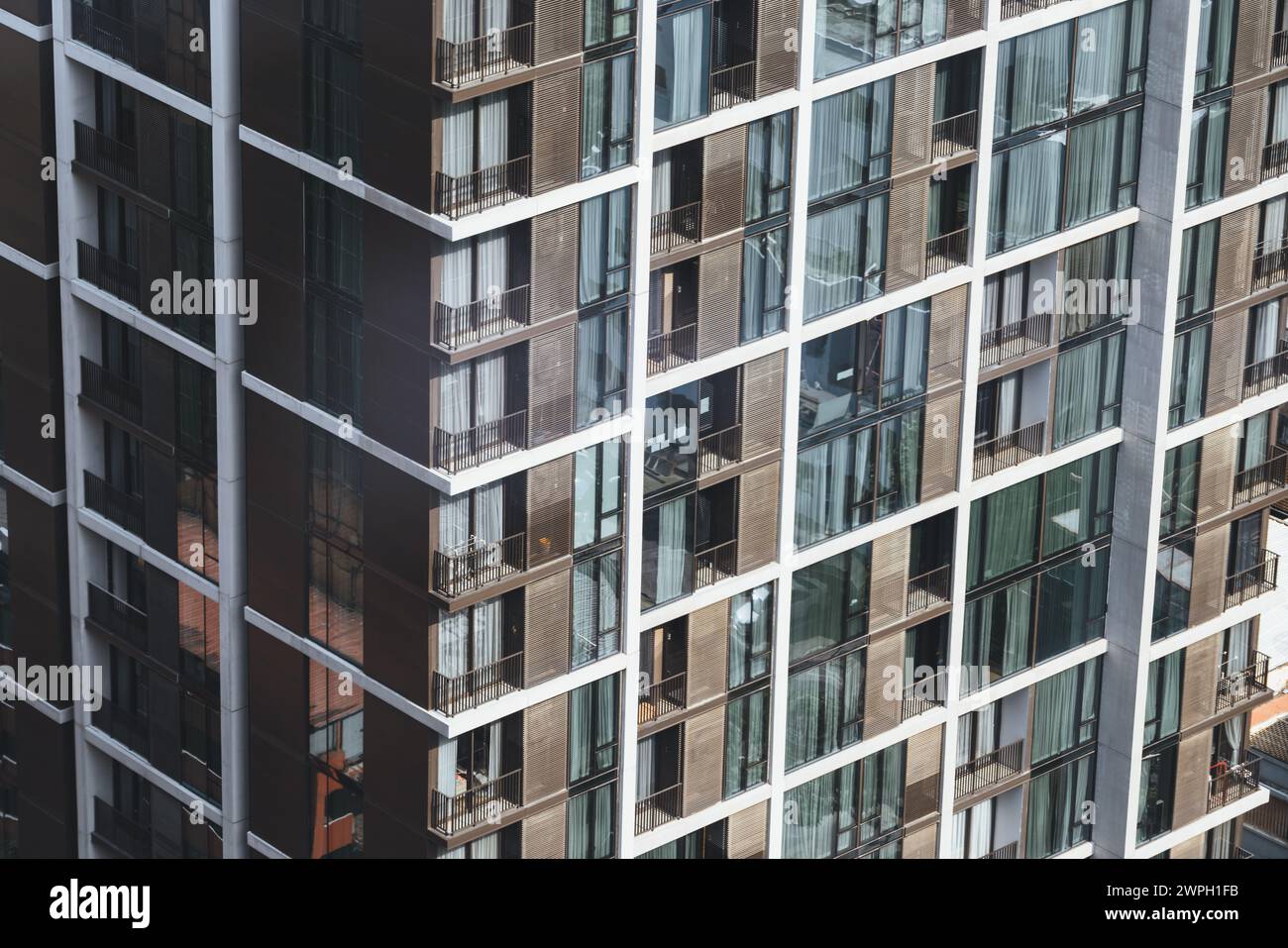 Window residential building apartment. Modern city skyscraper in day ...