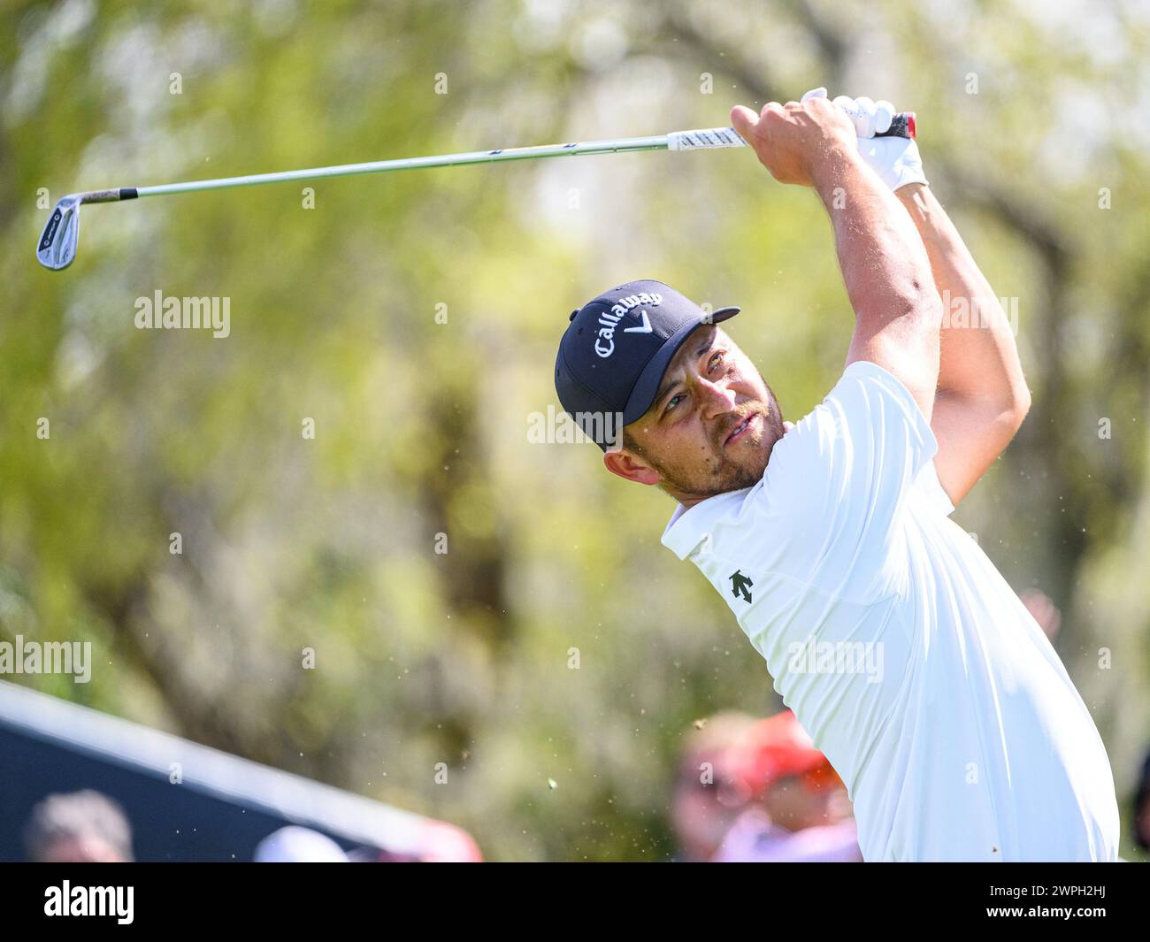 Orlando, FL, USA. 7th Mar, 2024. Xander Schauffele on the 7th tee during first round of the ...