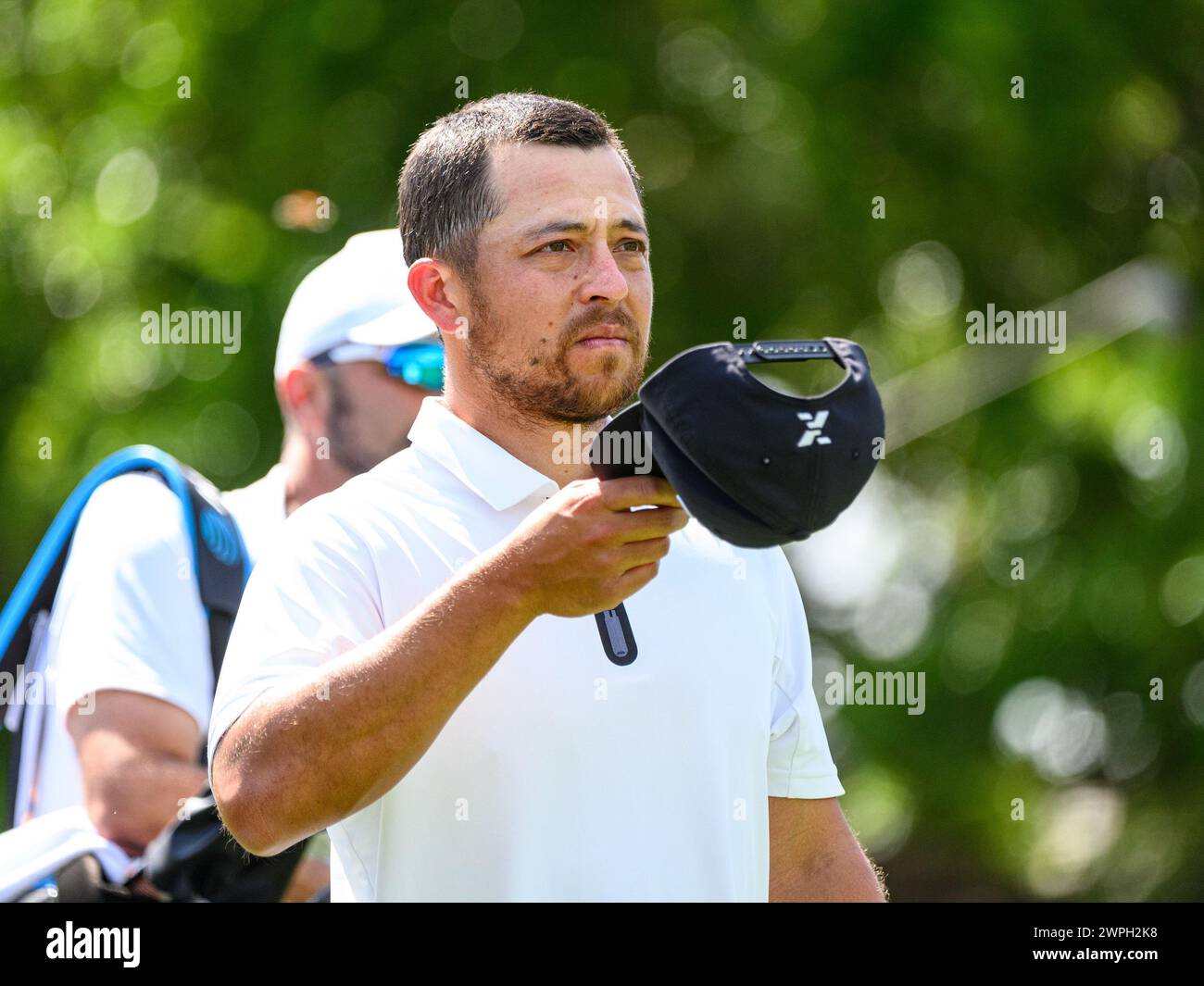 Orlando, FL, USA. 7th Mar, 2024. Xander Schauffele walks of the 1st tee during first round of ...