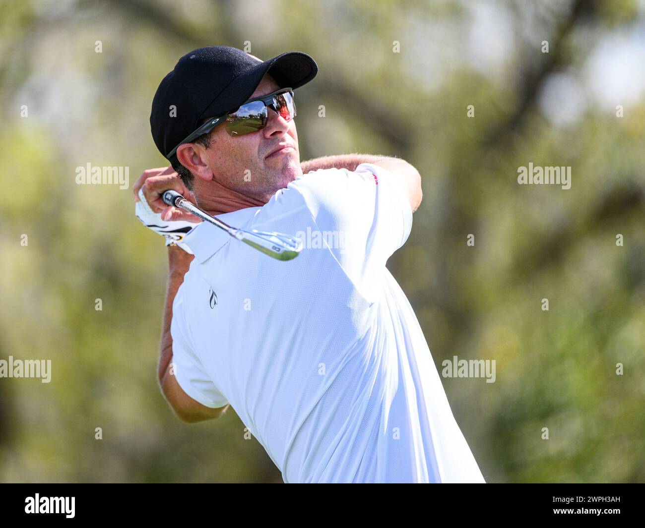 Orlando, FL, USA. 7th Mar, 2024. Adam Scott of Australia on the 7th tee ...