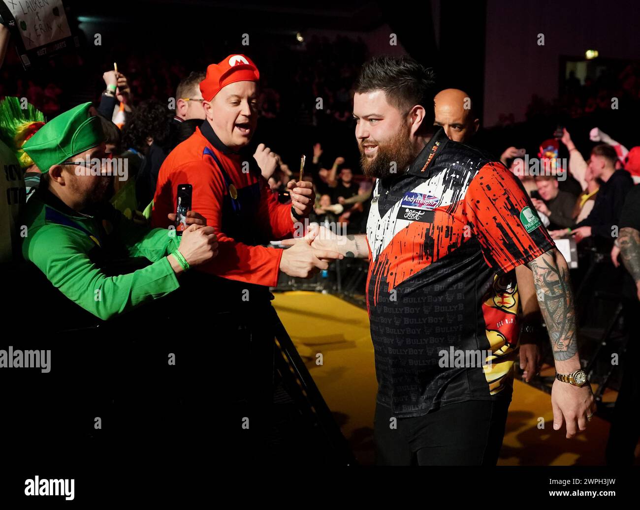 Michael Smith walks out for his match against Luke Littler (not ...