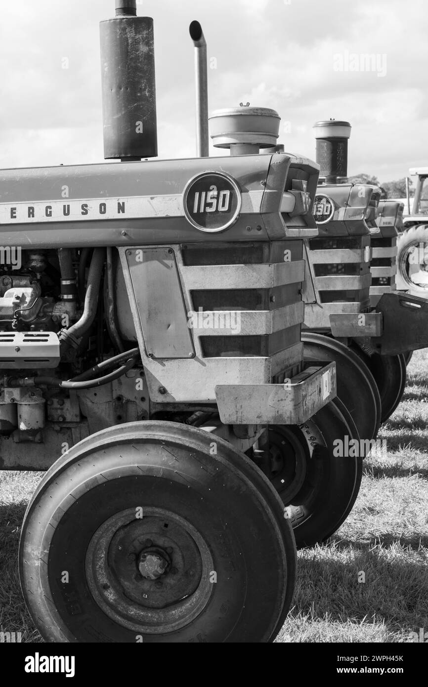 Old vintage farming tractors Black and White Stock Photos & Images - Alamy