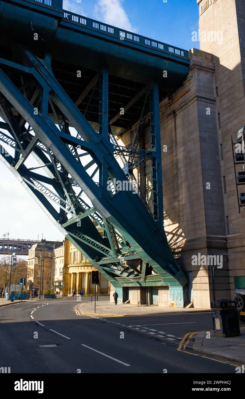 The base of the Tyne bridge in Newcastle Stock Photo - Alamy