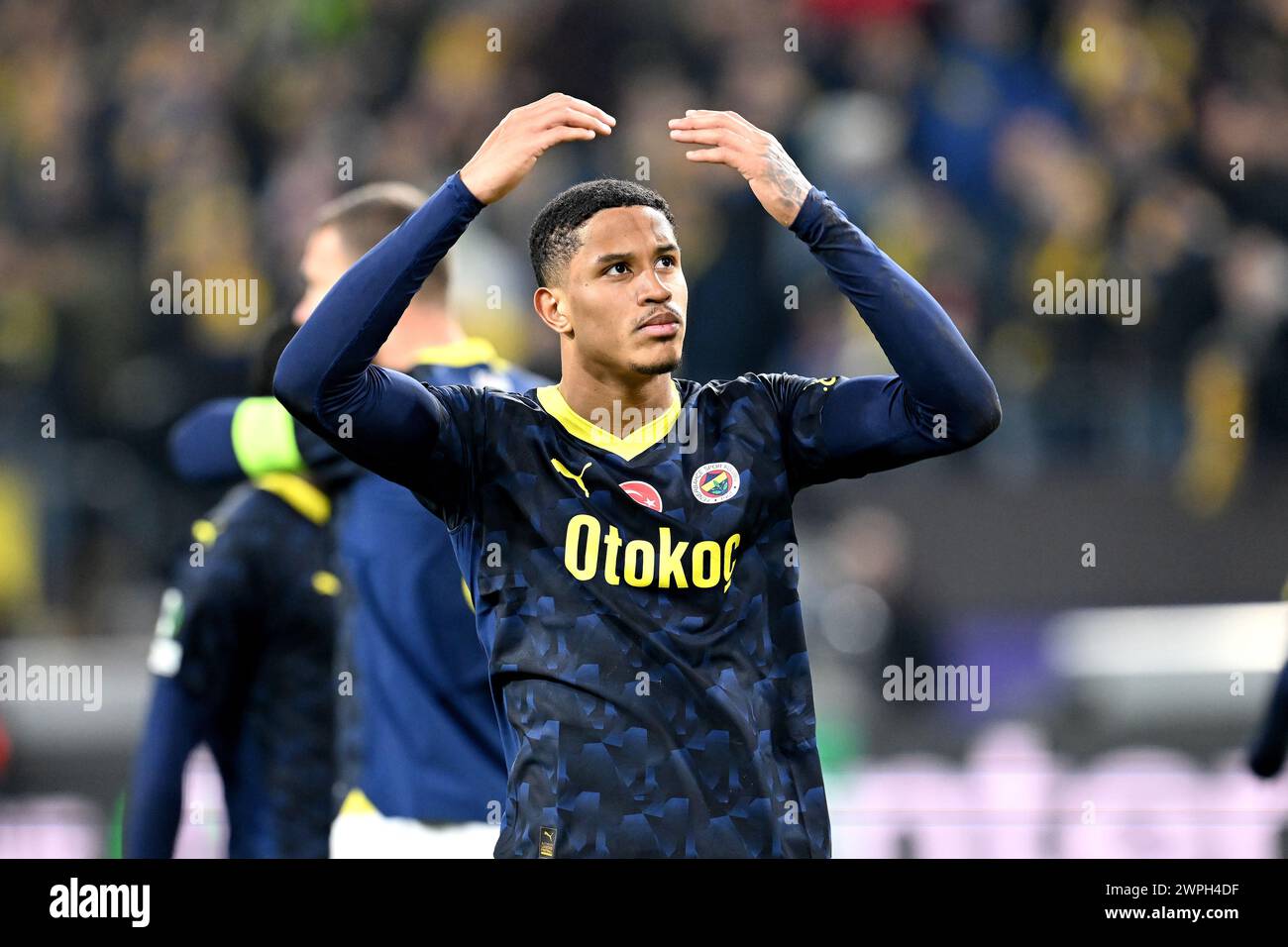 BRUSSELS - Jayden Oosterwolde of Fenerbahce SK celebrates the 0-2 ...